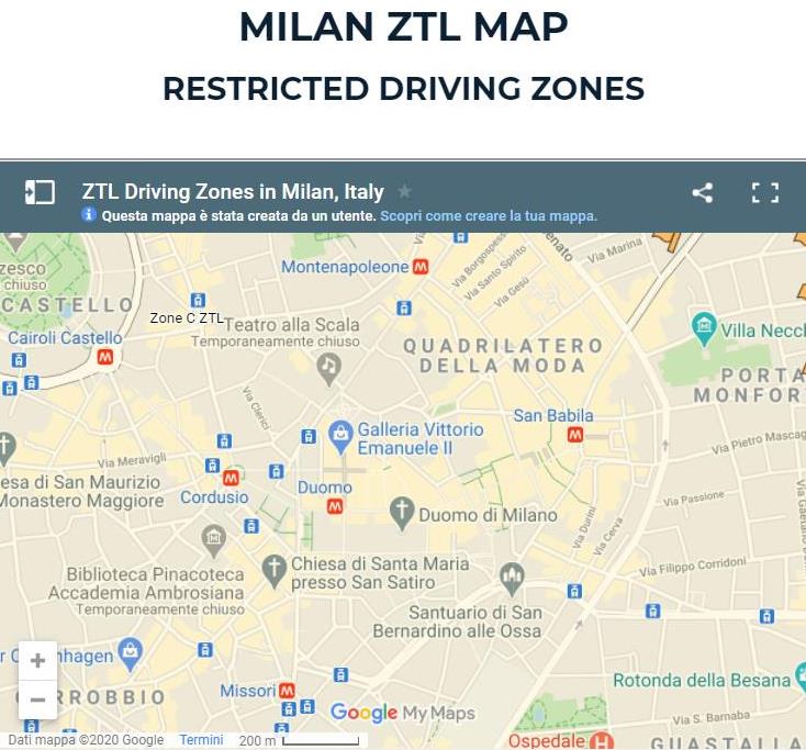 Ztl Map Milan Zona Traffico Limitato ZTL Italy Avoid Ticket On